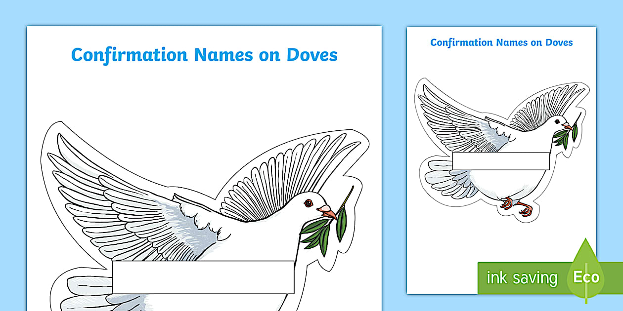 Editable Our Confirmation Names on Doves Display Cut-Outs