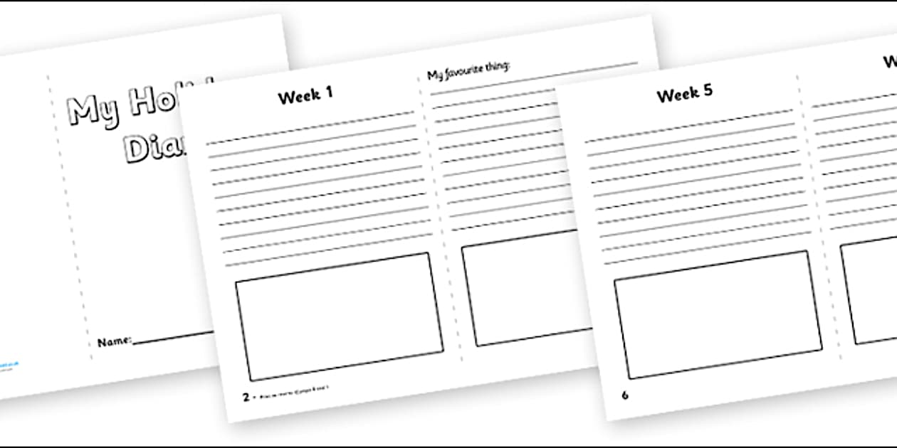 My Holiday 5 Week Diary Writing Frame - ESL Diary Writing