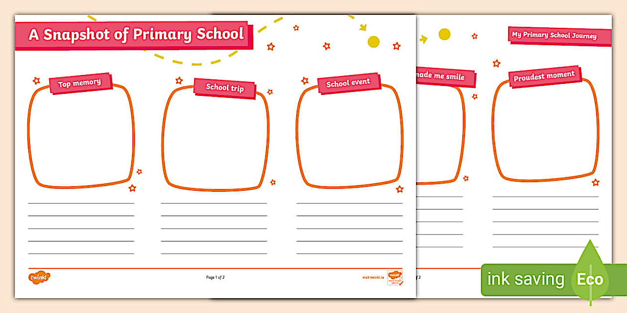 A Snapshot of Primary School (Activity Sheet) - Twinkl