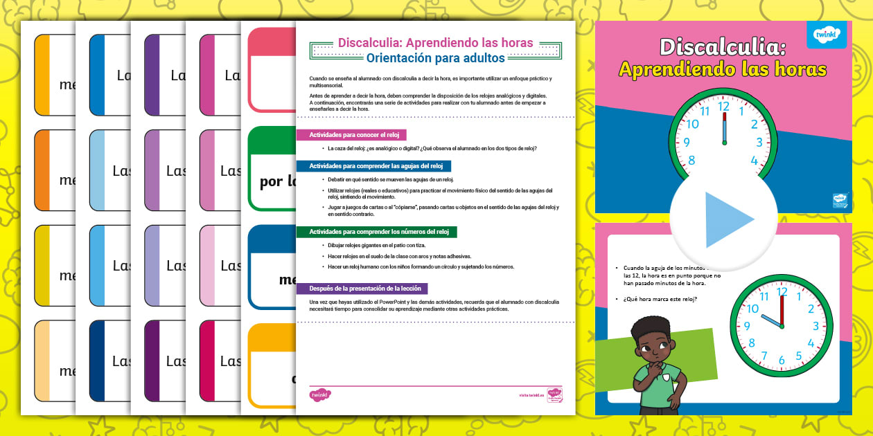 Ficha de actividad: Aprendiendo las horas - Discalculia