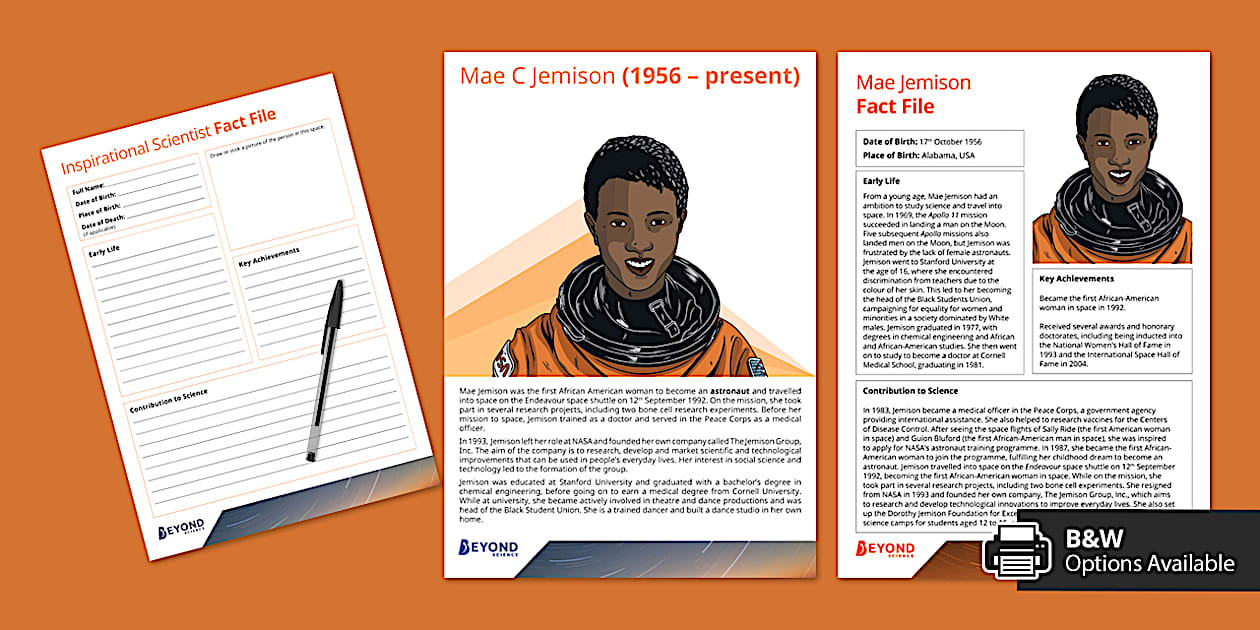 Mae Jemison Poster and Fact File | Women in Space | Beyond