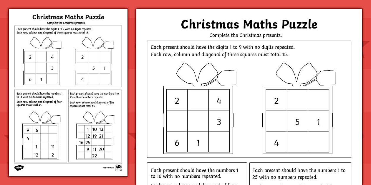 👉 LKS2 Christmas Maths Puzzle (teacher made) - Twinkl