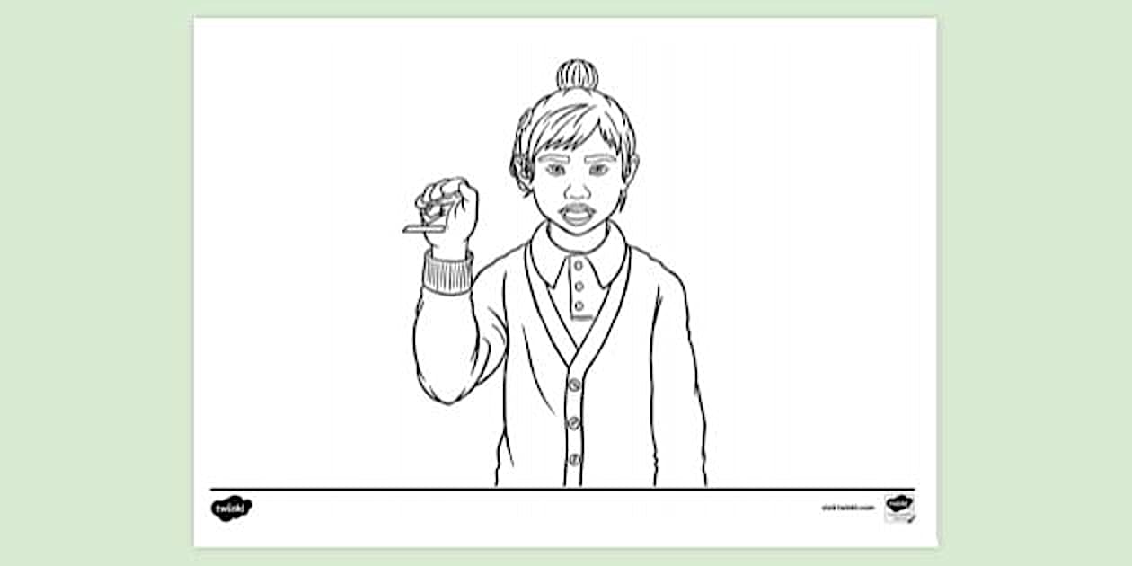 BSL Child Outside Colouring Sheet | Colouring Sheets