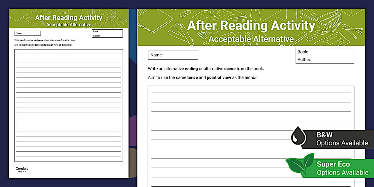 'Acceptable Alternative' After Reading Activity