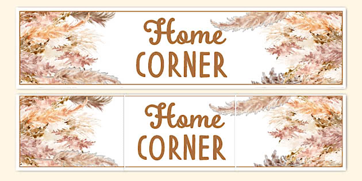 Boho Neutral-Themed Home Corner Display Banner - Twinkl