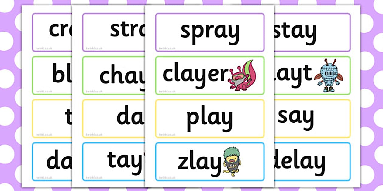 Real and Alien Words with 'ay' Phonics Sounds | Twinkl