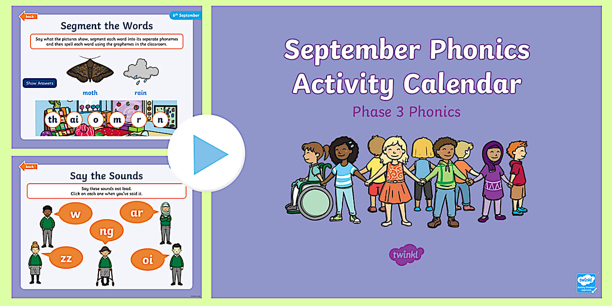Phase 3 September Phonics Activity Calendar PowerPoint