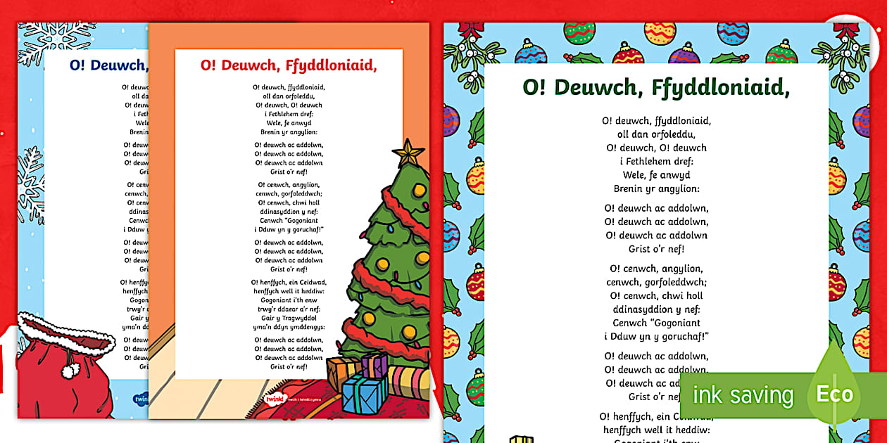 Pecyn Caneuon Cymraeg Nadolig i Blant - Y Nadolig - Twinkl