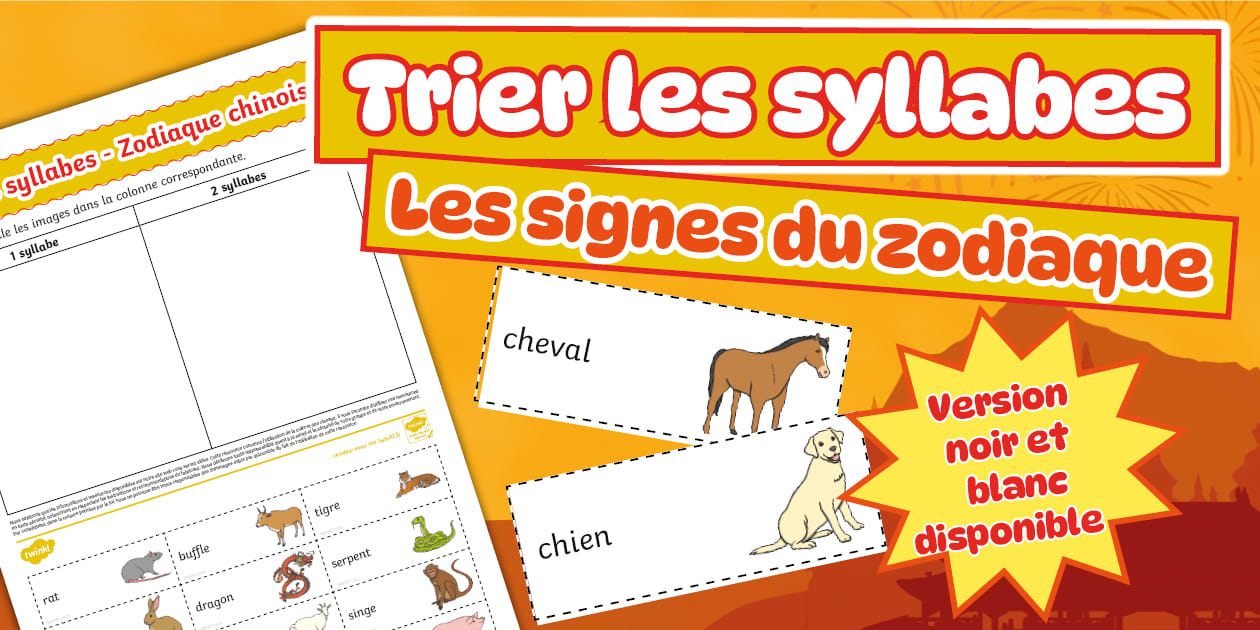 Activité de tri sur les signes du zodiaque chinois