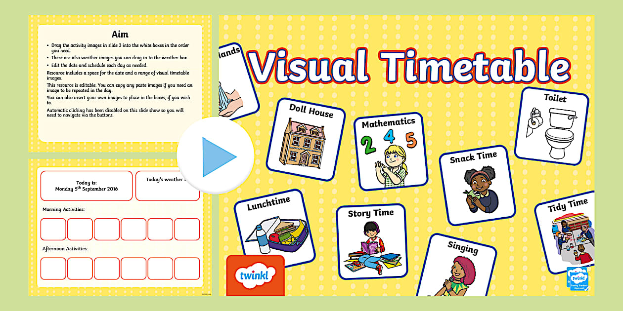 Interactive Visual Timetable Nursery PowerPoint - Twinkl