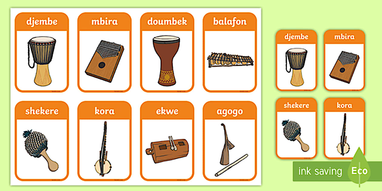 👉 Musical Instruments from African Countries - Flash Cards | Music ...