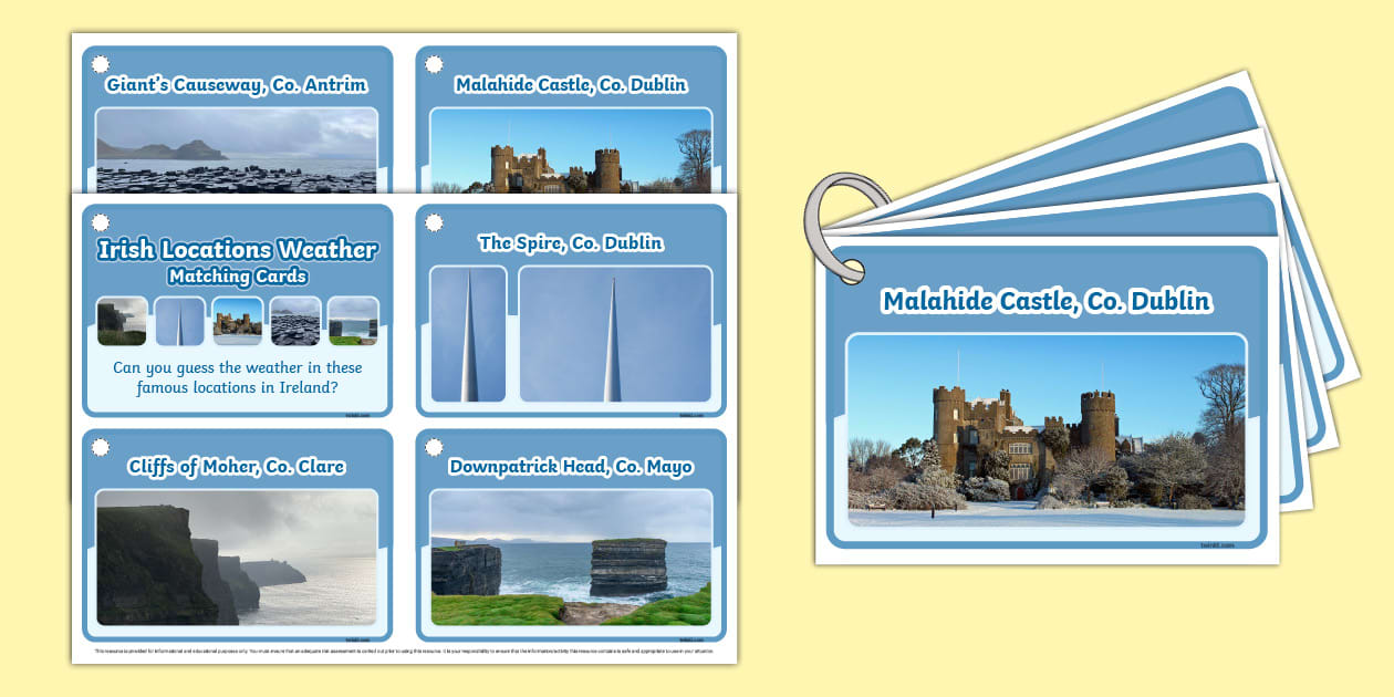 Irish Locations Weather Matching Cards (teacher made)