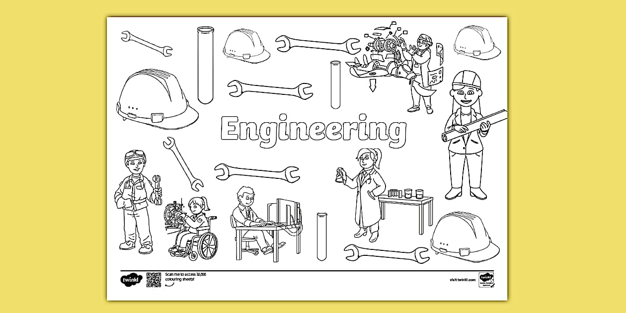 Engineering Colouring Page (teacher made) - Twinkl