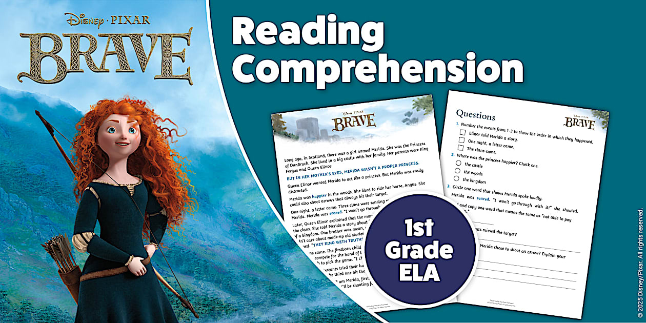 Brave: First Grade Reading Comprehension Worksheet