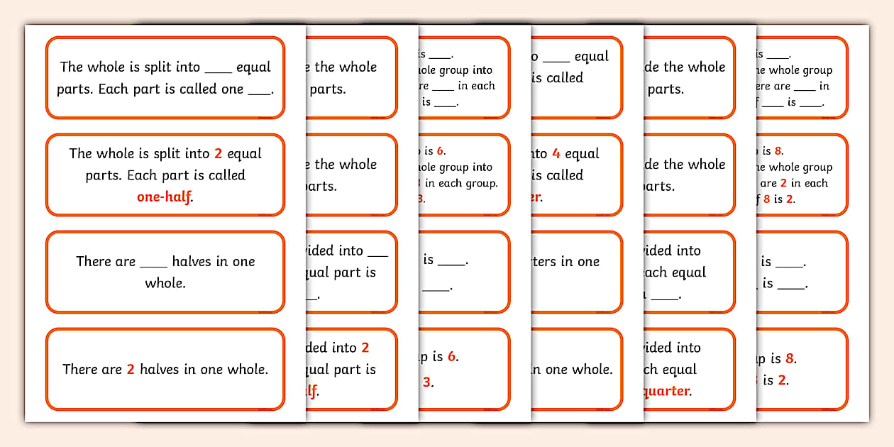 👉 Y1 Fractions Stem Sentences (teacher made) - Twinkl