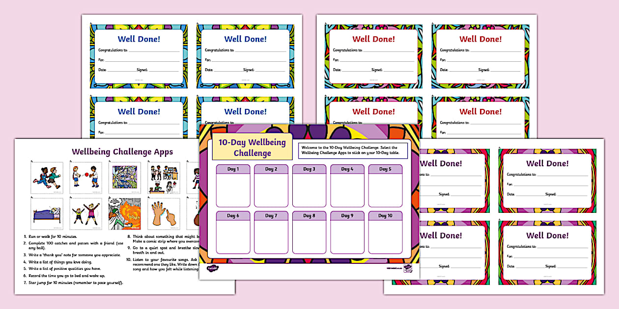 Health and PE 10-Day Wellbeing Challenge (teacher made)