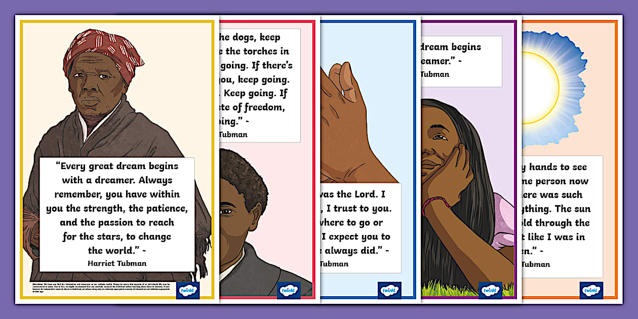 Harriet Tubman Quotes Display Poster Pack (teacher made)