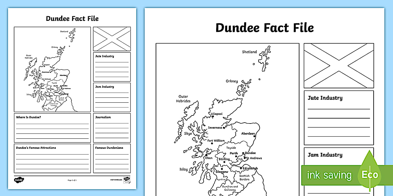Editable Dundee Fact File (teacher made) - Twinkl