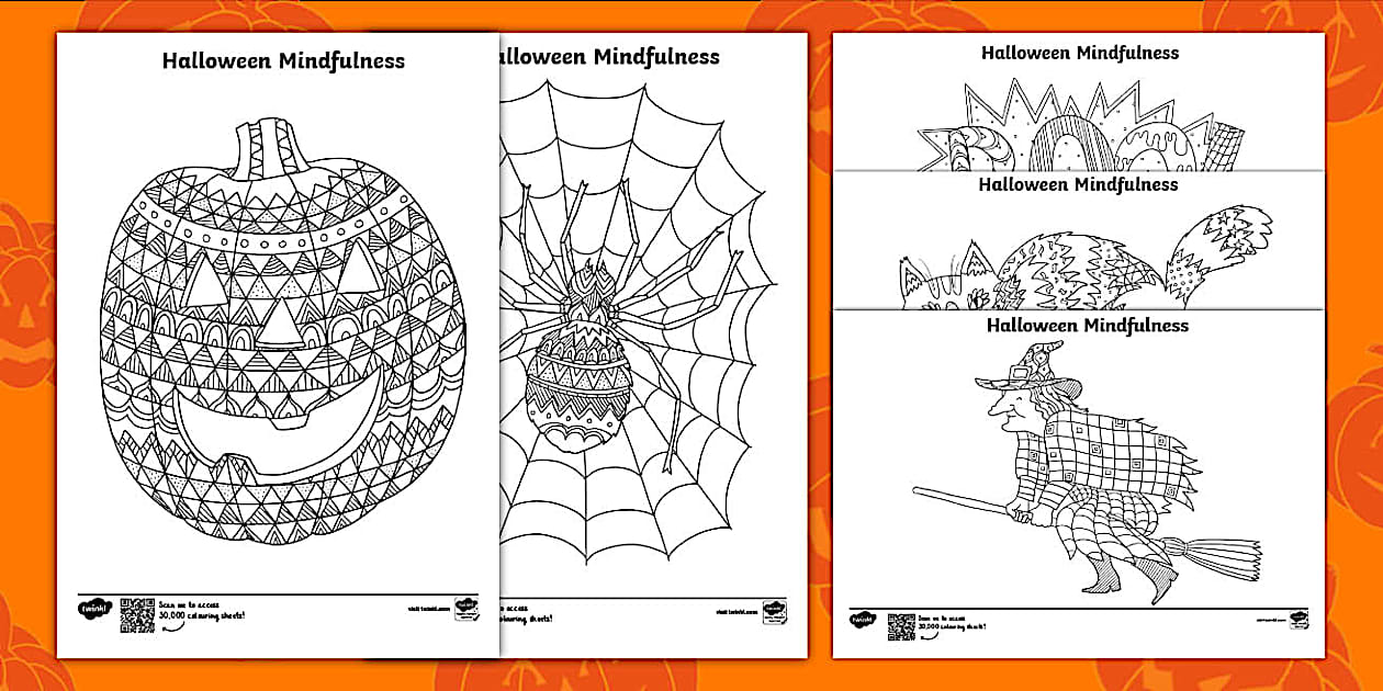 Halloween-Themed Mindfulness Coloring Sheets - Health & Wellbeing