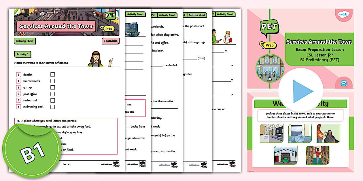 B1 Preliminary (PET) Prep Lesson (Services Around The Town)