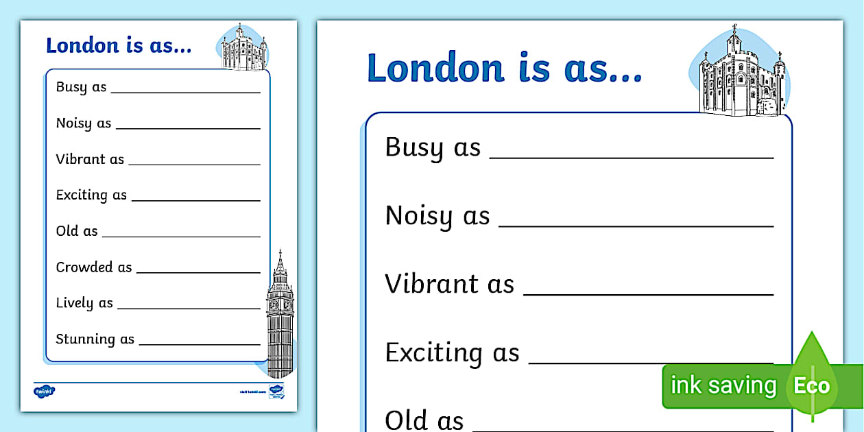 London Simile Poem (teacher made) - Twinkl