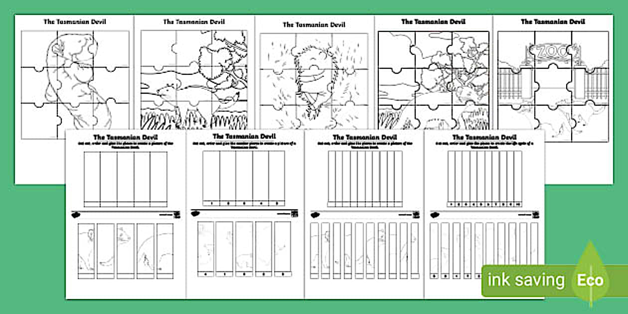 Tasmanian Devil Puzzles (teacher made) - Twinkl