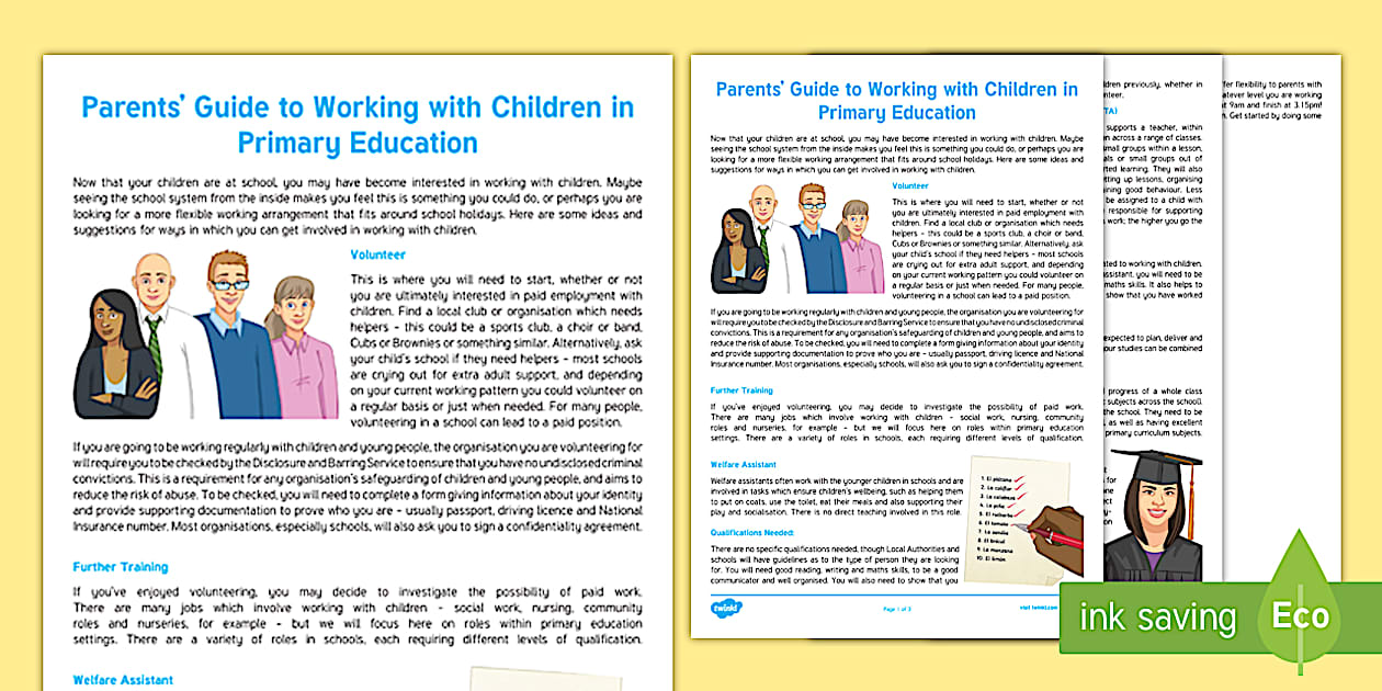 Black and White Guide to Working with Children Parent and Carer Information