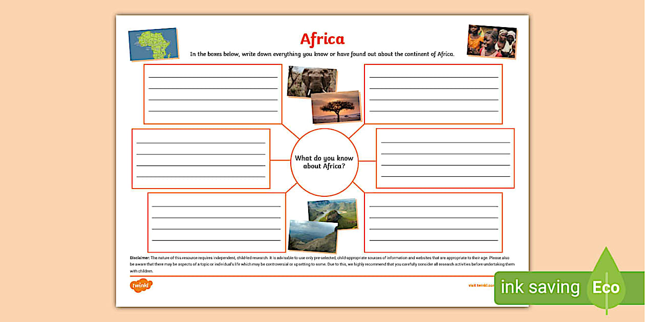 Africa Mind Map (teacher made) - Twinkl