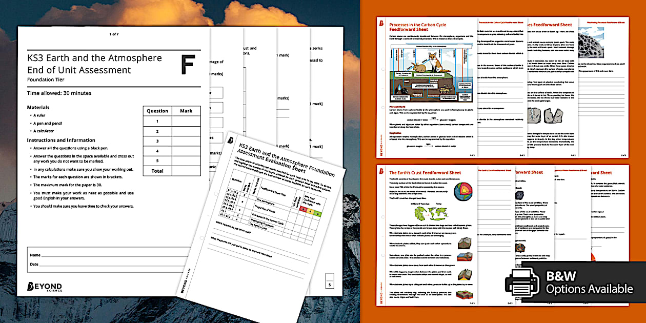 Earth’s Atmosphere End of Unit Assessment Pack | Foundation