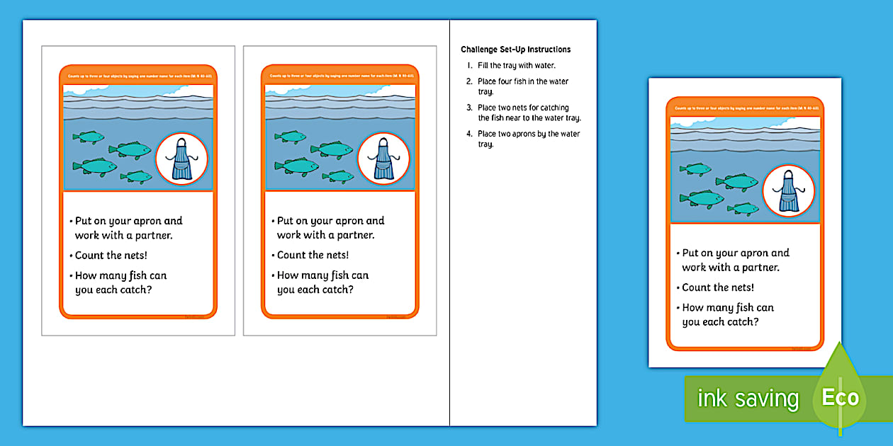 Editable EYFS Maths Counting Challenge: Counting Fish IKEA Tolsby/Fiestad