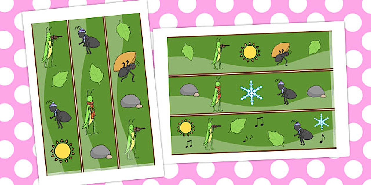 The Ant and the Grasshopper Display Borders (teacher made)