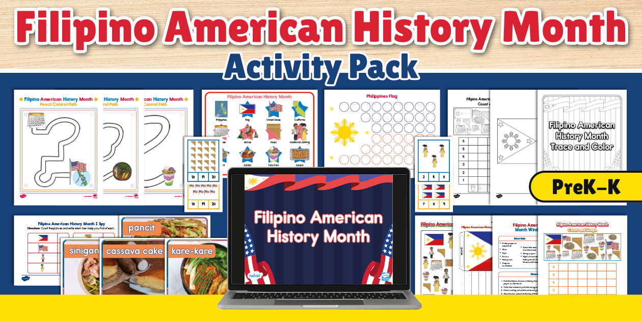 Filipino American History Month Activity Pack for PreK-K