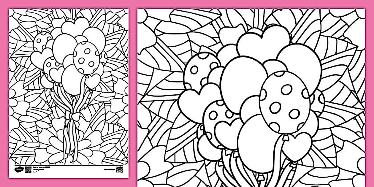 Balloon Mindfulness Colouring Page (teacher made) - Twinkl