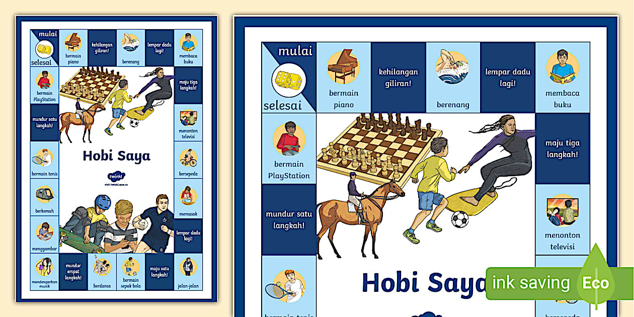 My Hobbies Board Game Indonesian - Twinkl