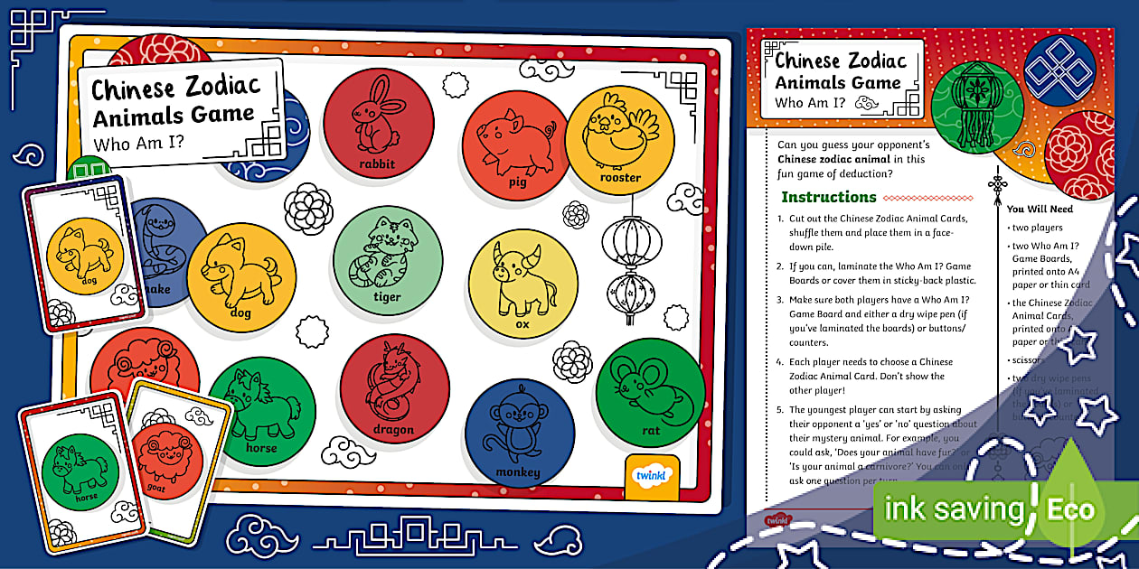 Chinese Zodiac Animals Game: Who Am I? (Ages 5 - 7) - Twinkl