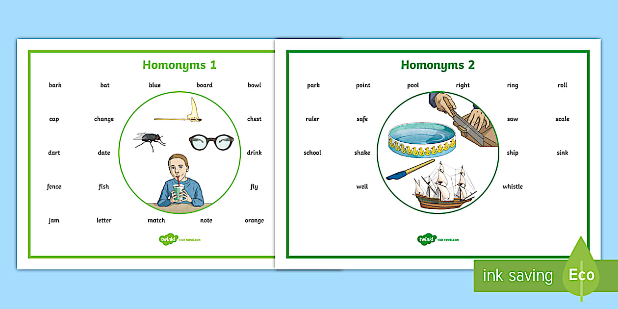 NSW Homonyms Word Mats (teacher made) - Twinkl