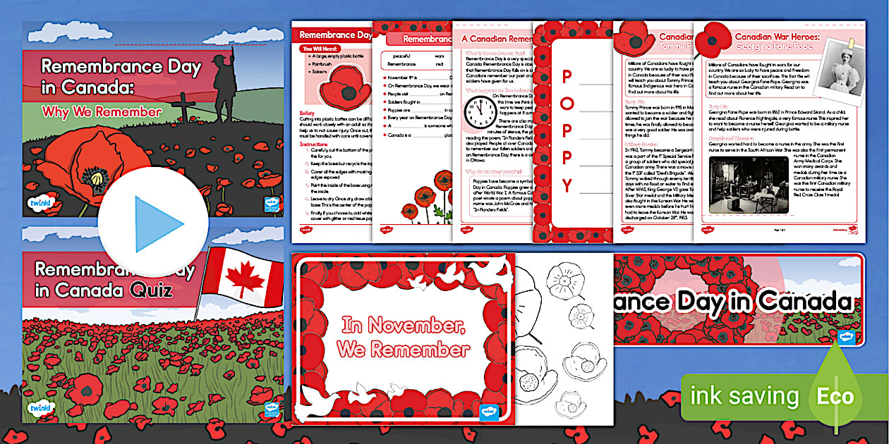 Canadian Remembrance Day Primary Activity Pack | K - Grade 3