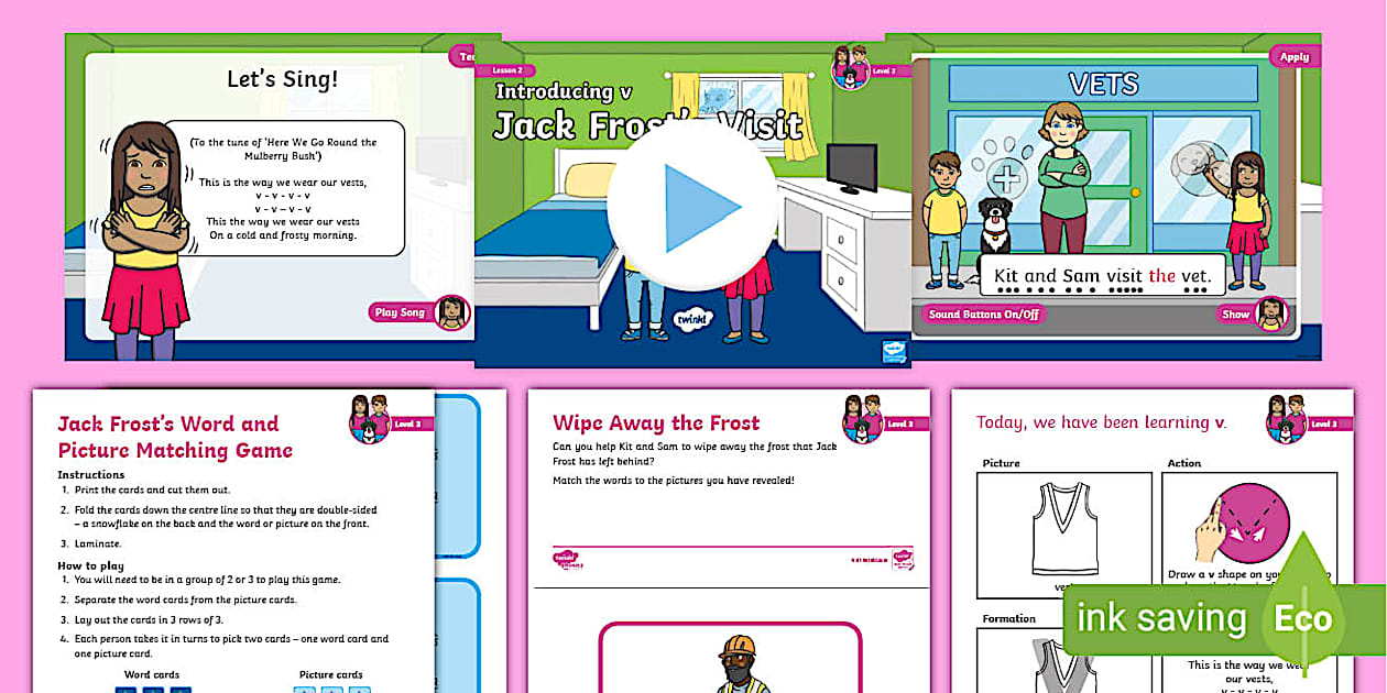 'v' Phonics Lesson Pack - Level 3 Week 1 Lesson 2 - Twinkl
