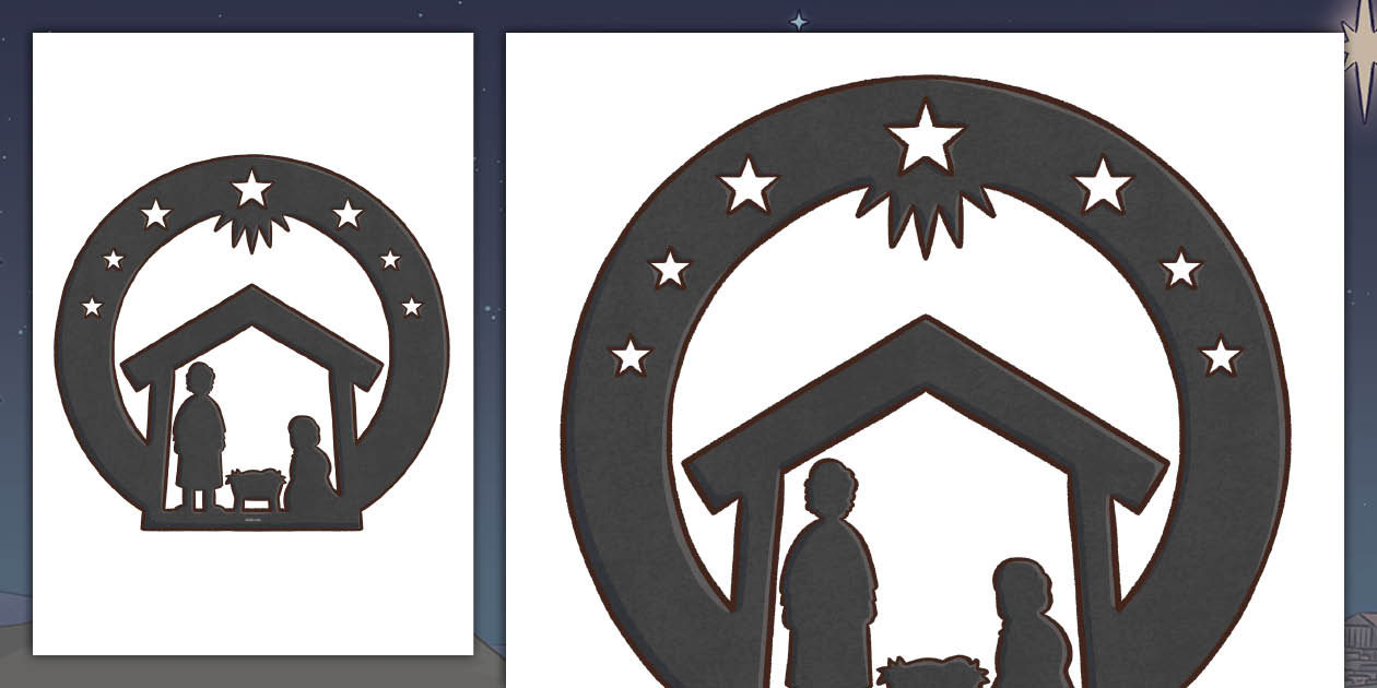 Christmas Window Silhouette | Nativity Scene | Twinkl | KS1