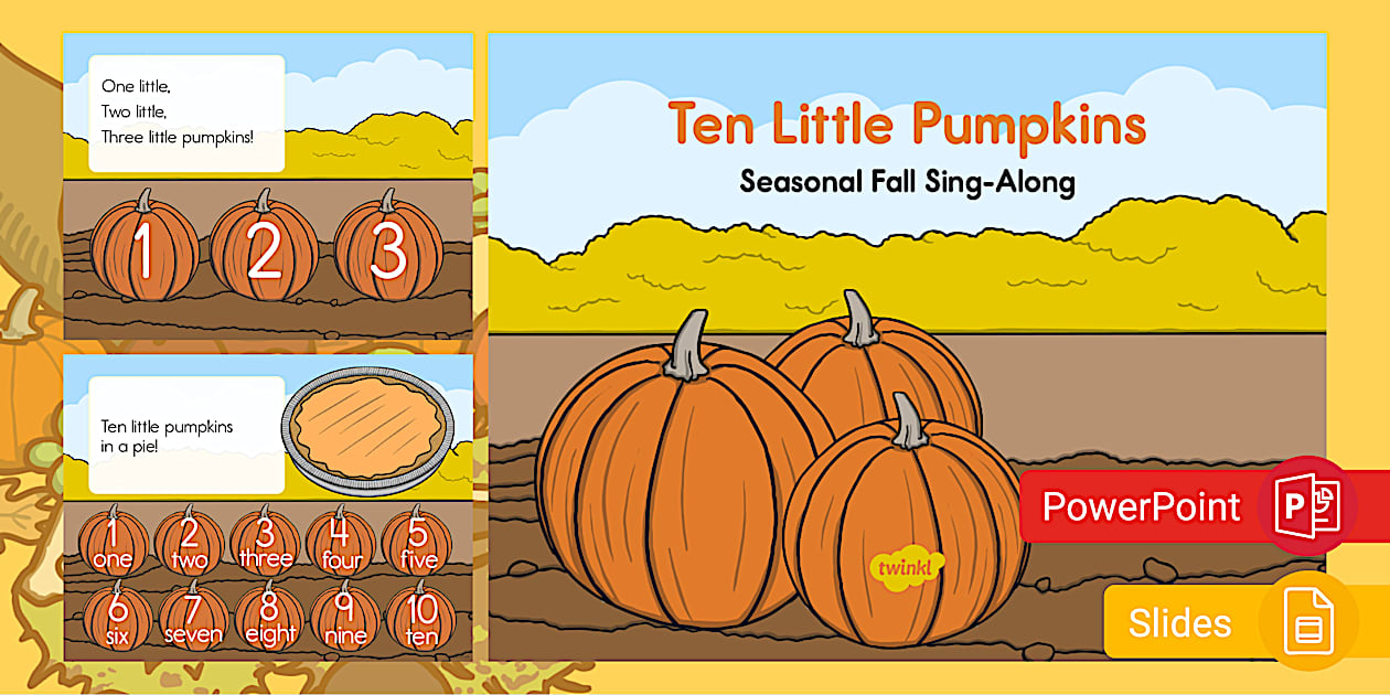 Ten Little Pumpkins Sing-Along - PowerPoint & Slides Presentation
