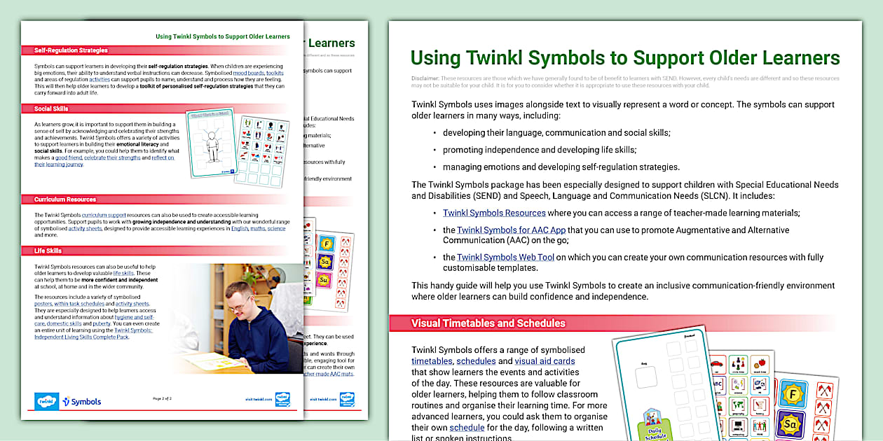 Using Twinkl Symbols to Support Older Learners - Twinkl