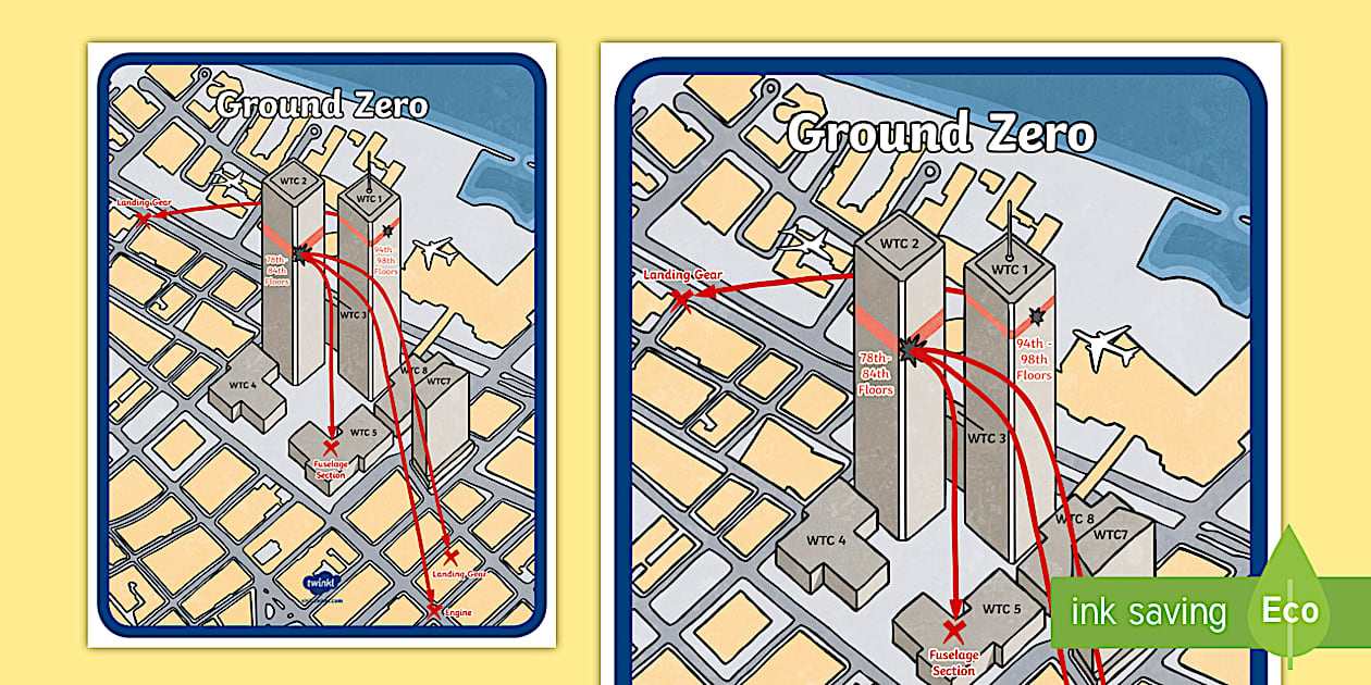 Ground Zero Map | September 11th Attacks | Twinkl USA