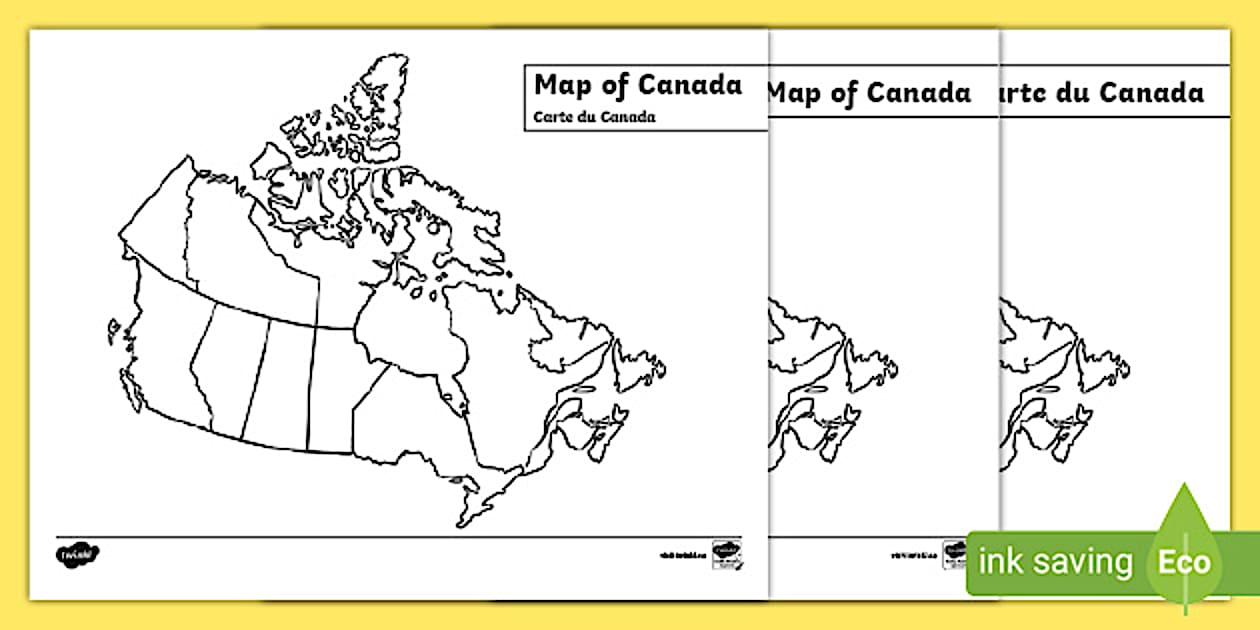 Canada Map Outline | English & French | Teacher-Made Resource