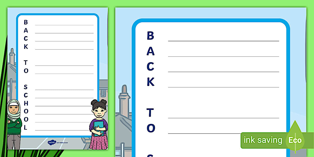 Back to School Acrostic Poem | Twinkl Teaching Resources