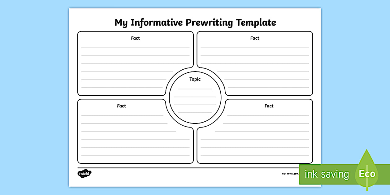 Editable Informative Prewriting Structured Writing Template