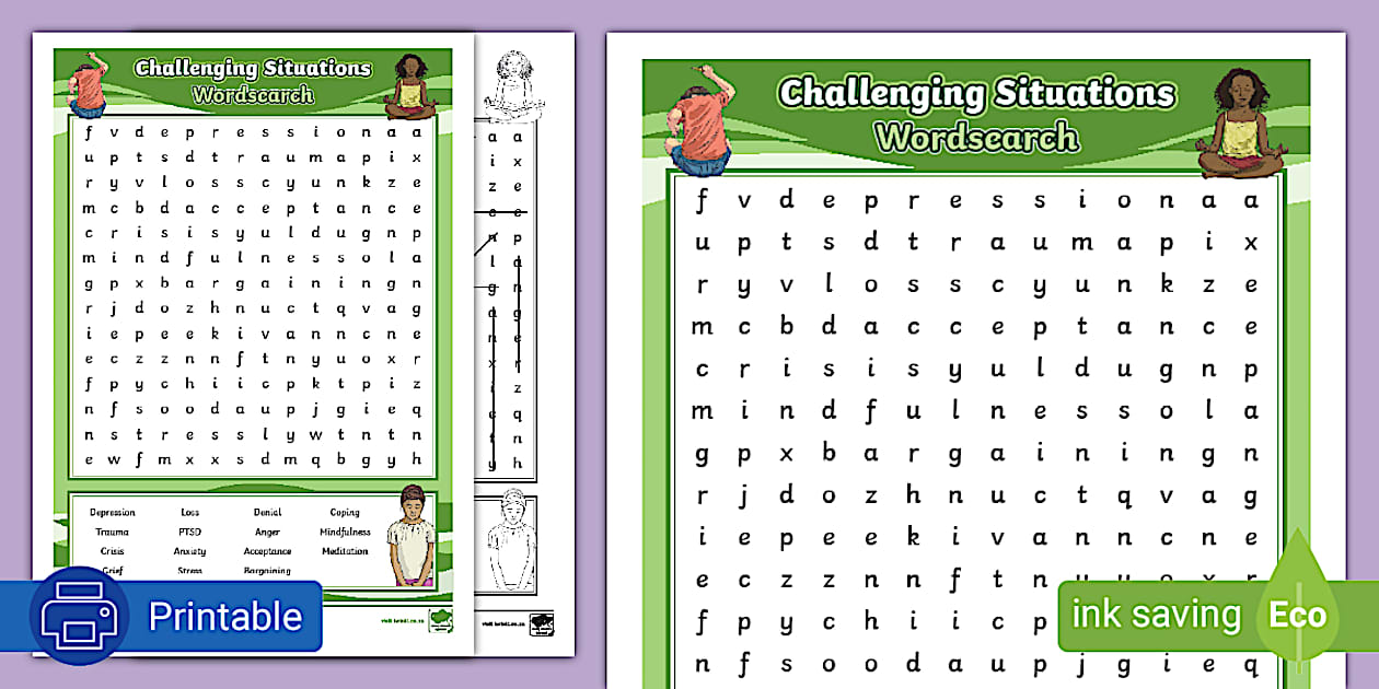 Challenging Situations Word Search (teacher made) - Twinkl