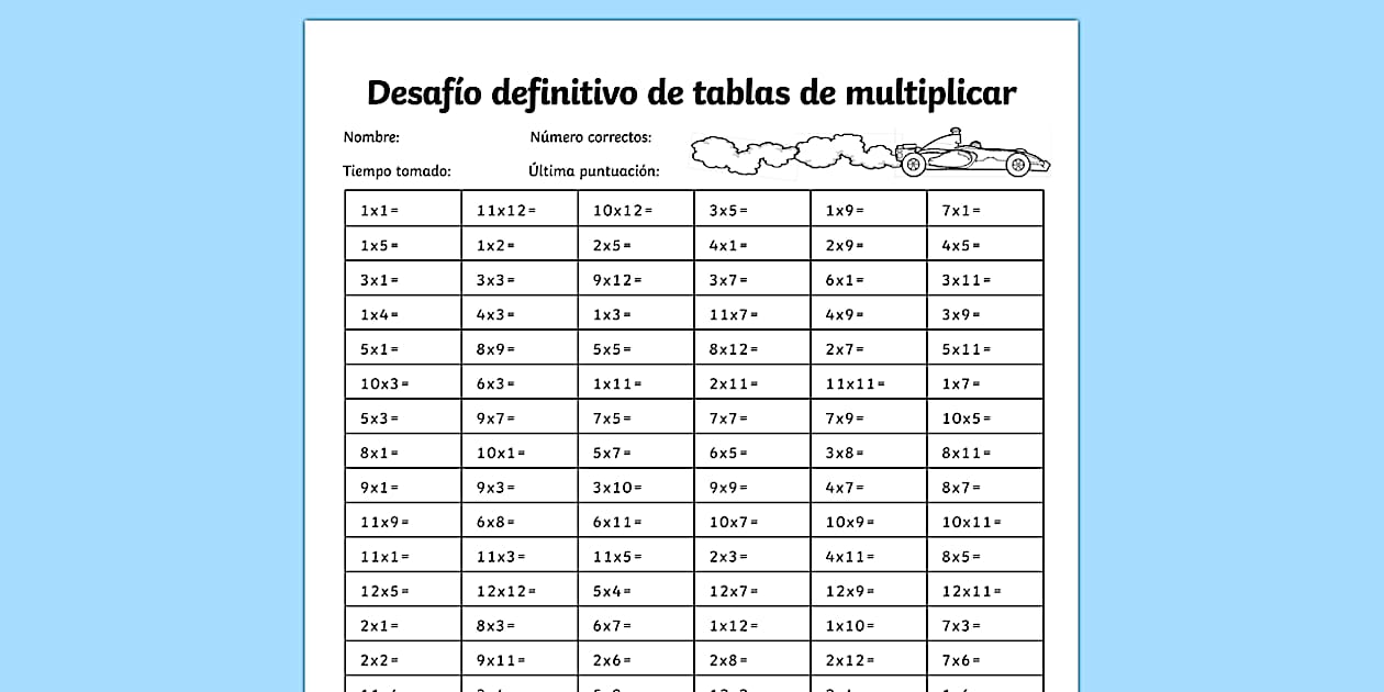 Desafío definitivo de tablas de multiplicar Spanish-Spanish