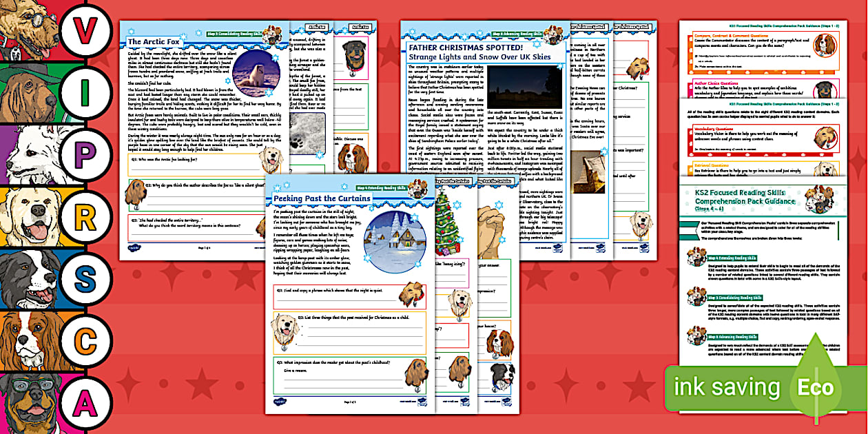 KS2 A Very Merry Christmas Focused Reading Skills Comprehension Pack