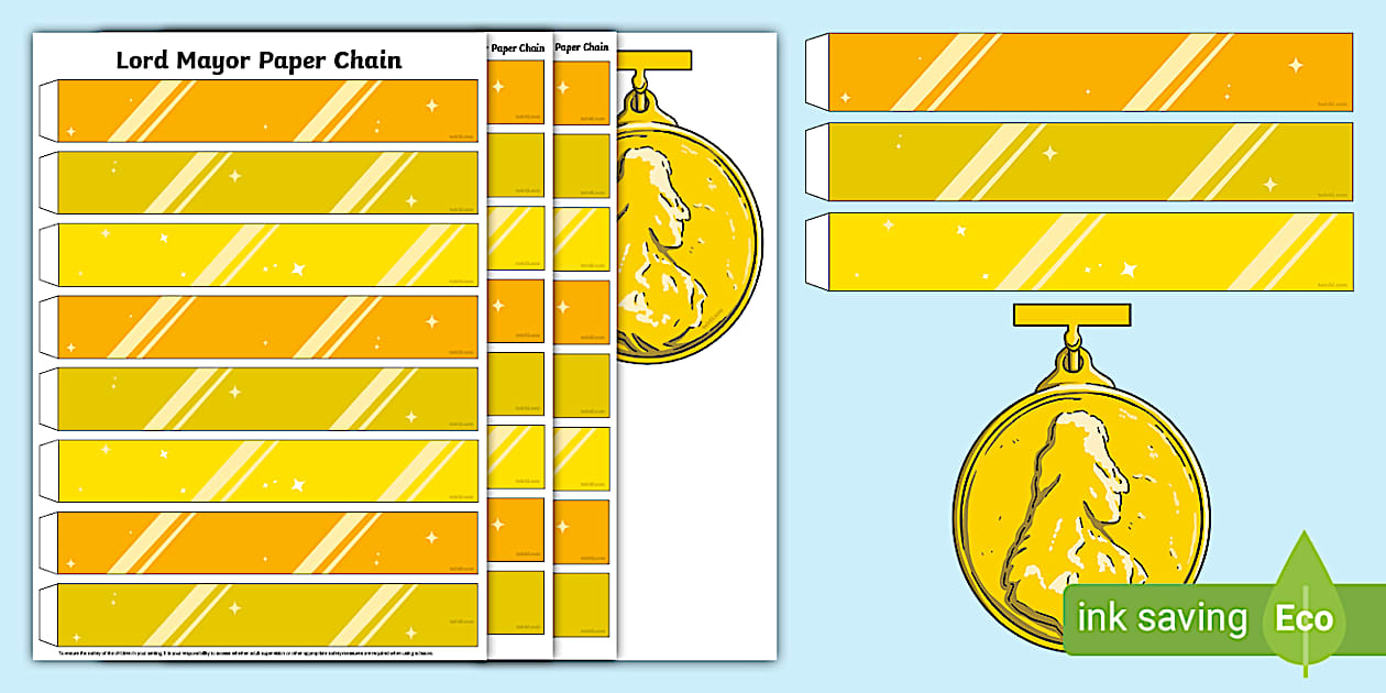 Lord Mayor Cut and Stick Role Play Paper Chain - Twinkl