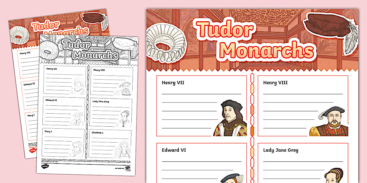 Tudor Monarchs Fact File Template (teacher made) - Twinkl